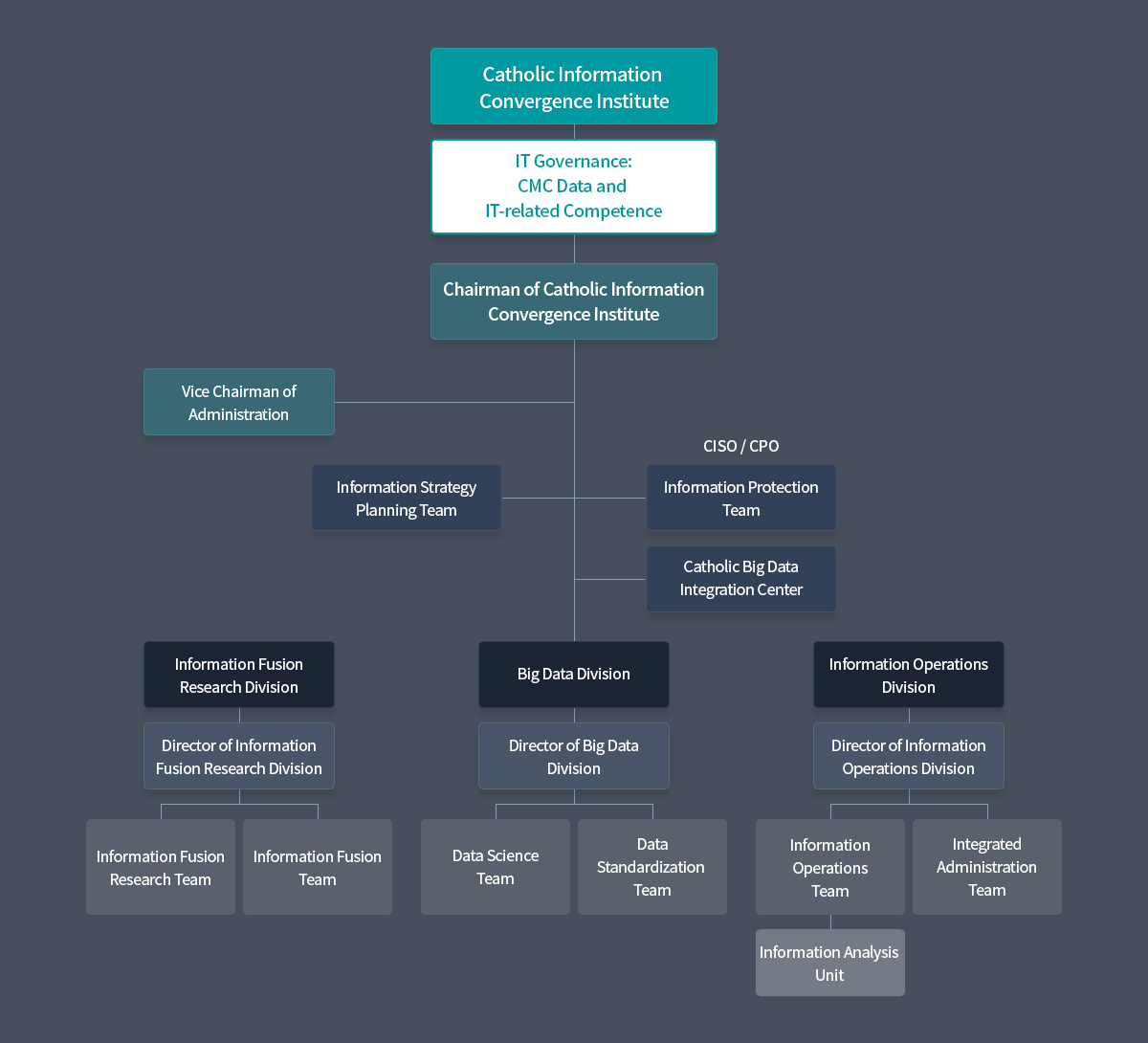 Organization Chart of the Catholic Information Convergence Institute